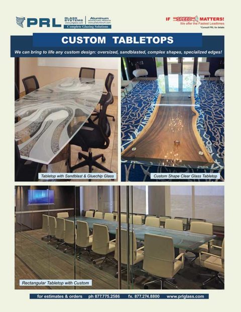 PRL's Custom Glass Table Tops. Discover the Possibilities!