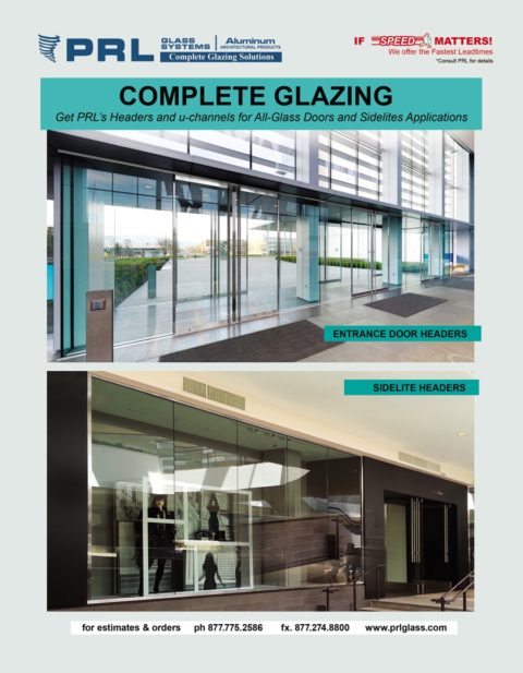 Get PRL’s Headers and u-channels for All-Glass Doors and Sidelites